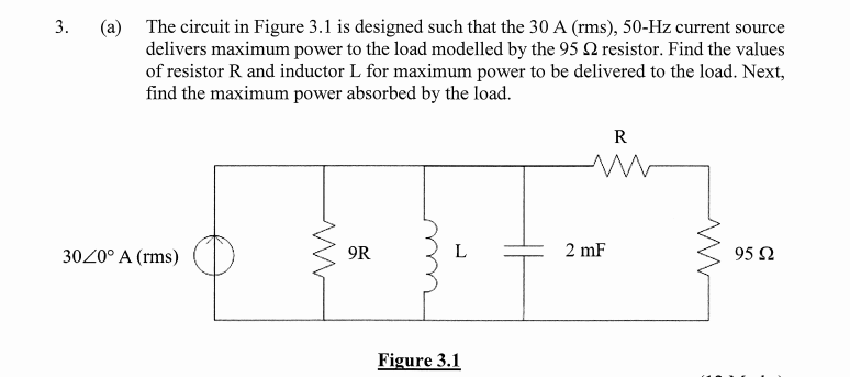 Solved 3. (a) The circuit in Figure 3.1 is designed such | Chegg.com