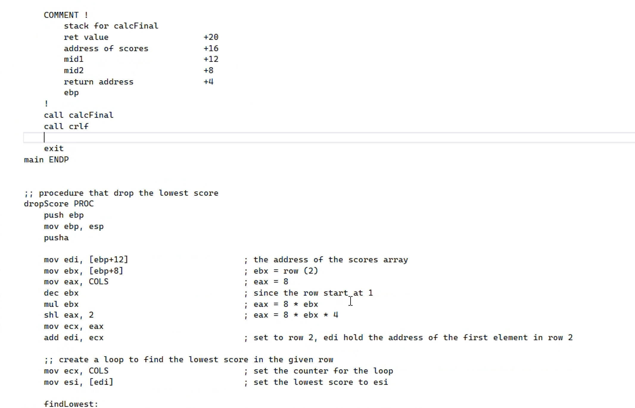 Solved INCLUDE Irvine 32.inc MAX =415 MIN_A | Chegg.com