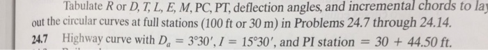 Solved Tabulate R or D, T, L, E, M, PC, PT, deflection | Chegg.com
