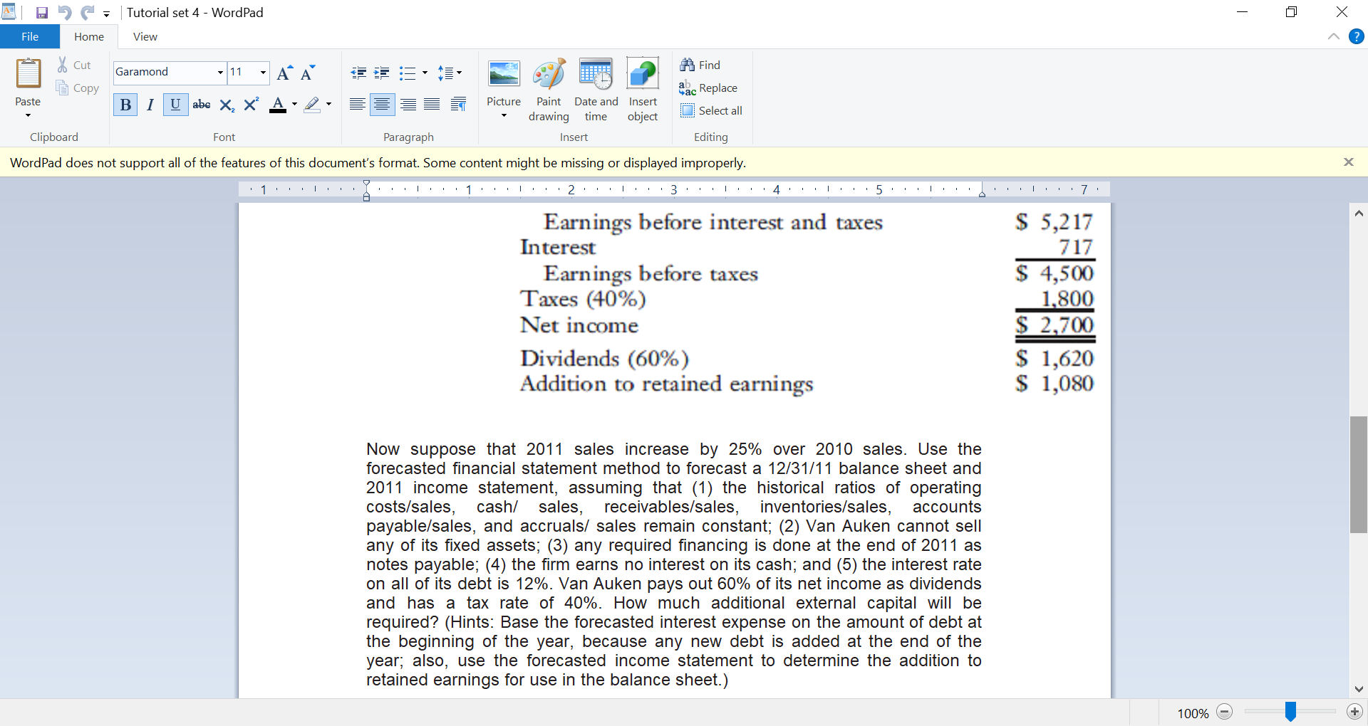 Tutorial set 4 - WordPad - Х File Home View час * Cut | Chegg.com