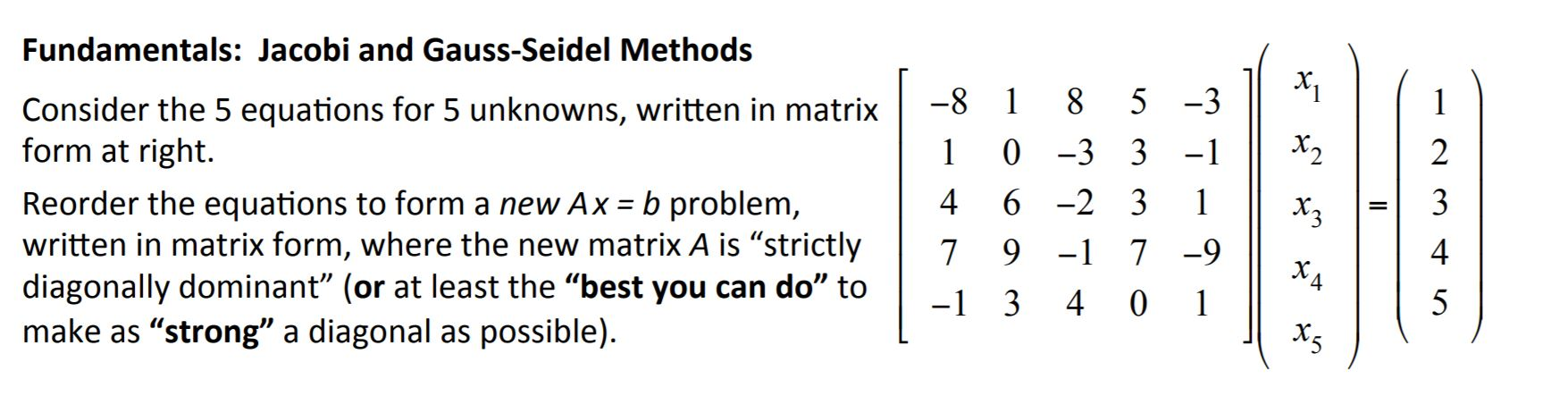 Solved Fundamentals: Jacobi and Gauss-Seidel Methods | Chegg.com