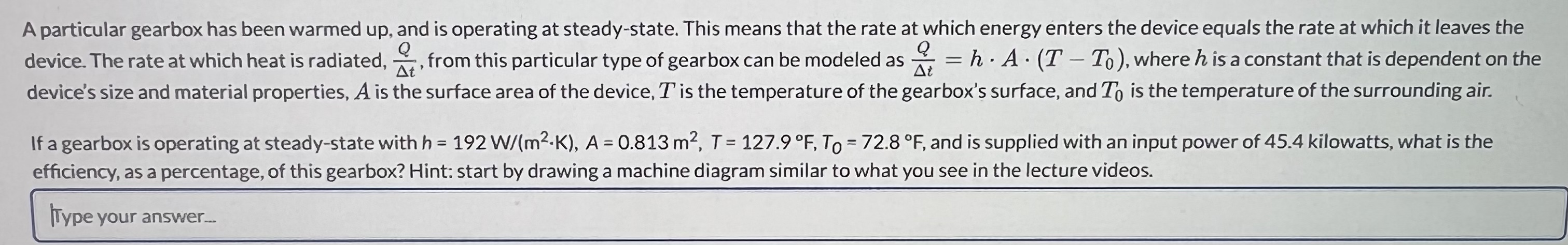 Solved A particular gearbox has been warmed up, and is | Chegg.com