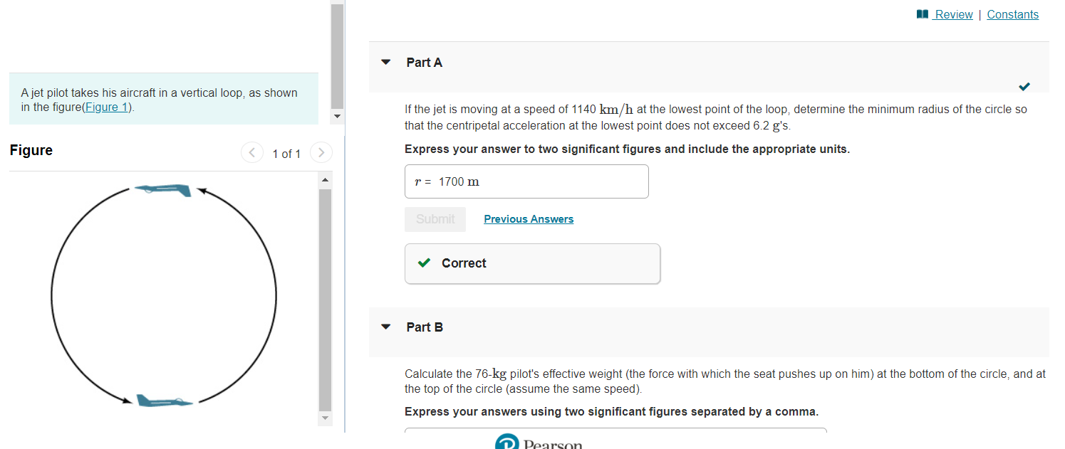 Solved A jet pilot takes his aircraft in a vertical loop, as | Chegg.com