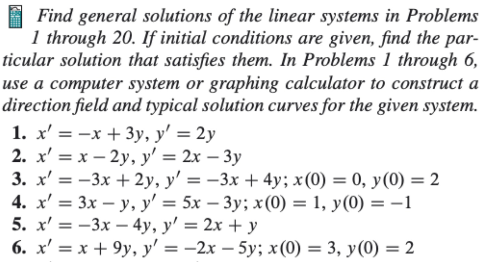 Solved Find general solutions of the linear systems in | Chegg.com