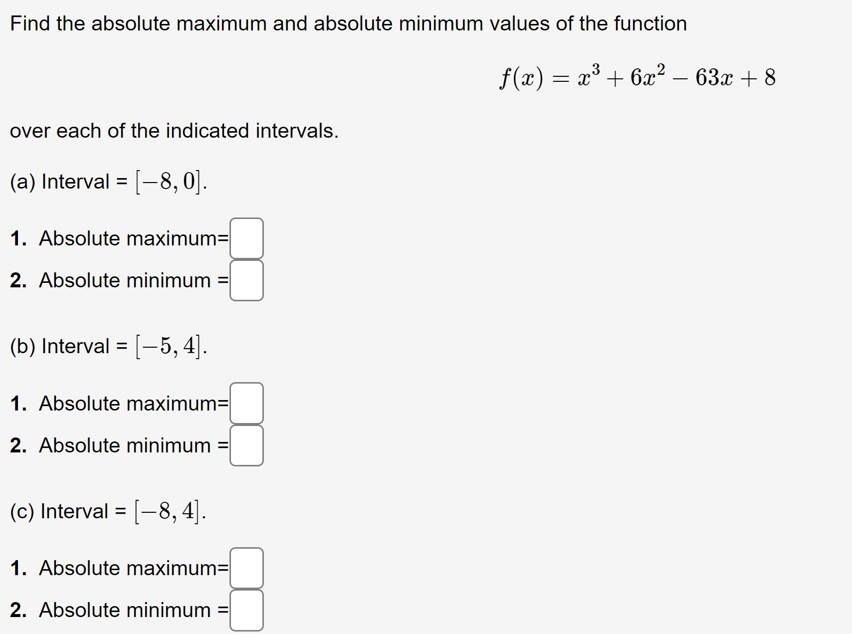 Solved Find the absolute maximum and absolute minimum values | Chegg.com