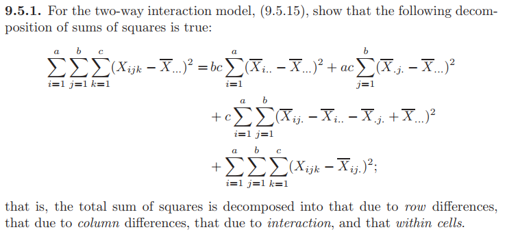 i=1 9.5.1. For the two-way interaction model, | Chegg.com