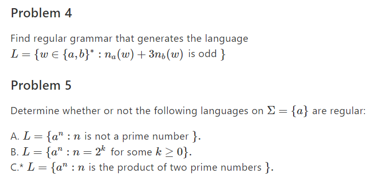 Solved Problem 4 Find regular grammar that generates the | Chegg.com