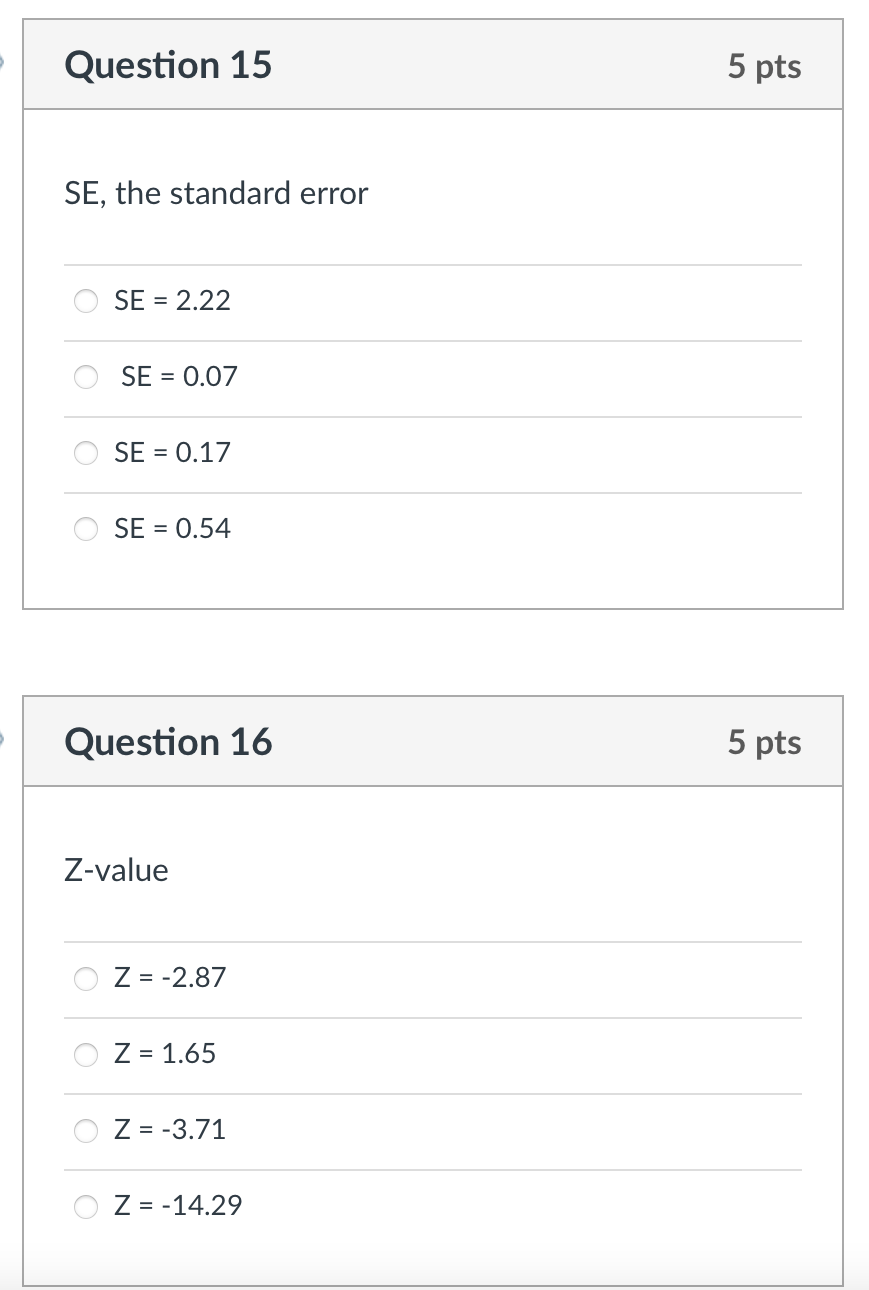 Solved Questions 15 - 17 A study is done to see if a new | Chegg.com