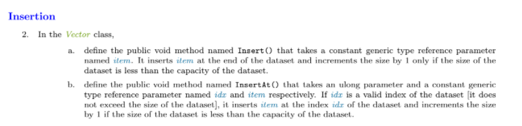 Solved C++ .h file #ifndef VECTOR_H #define VECTOR_H | Chegg.com