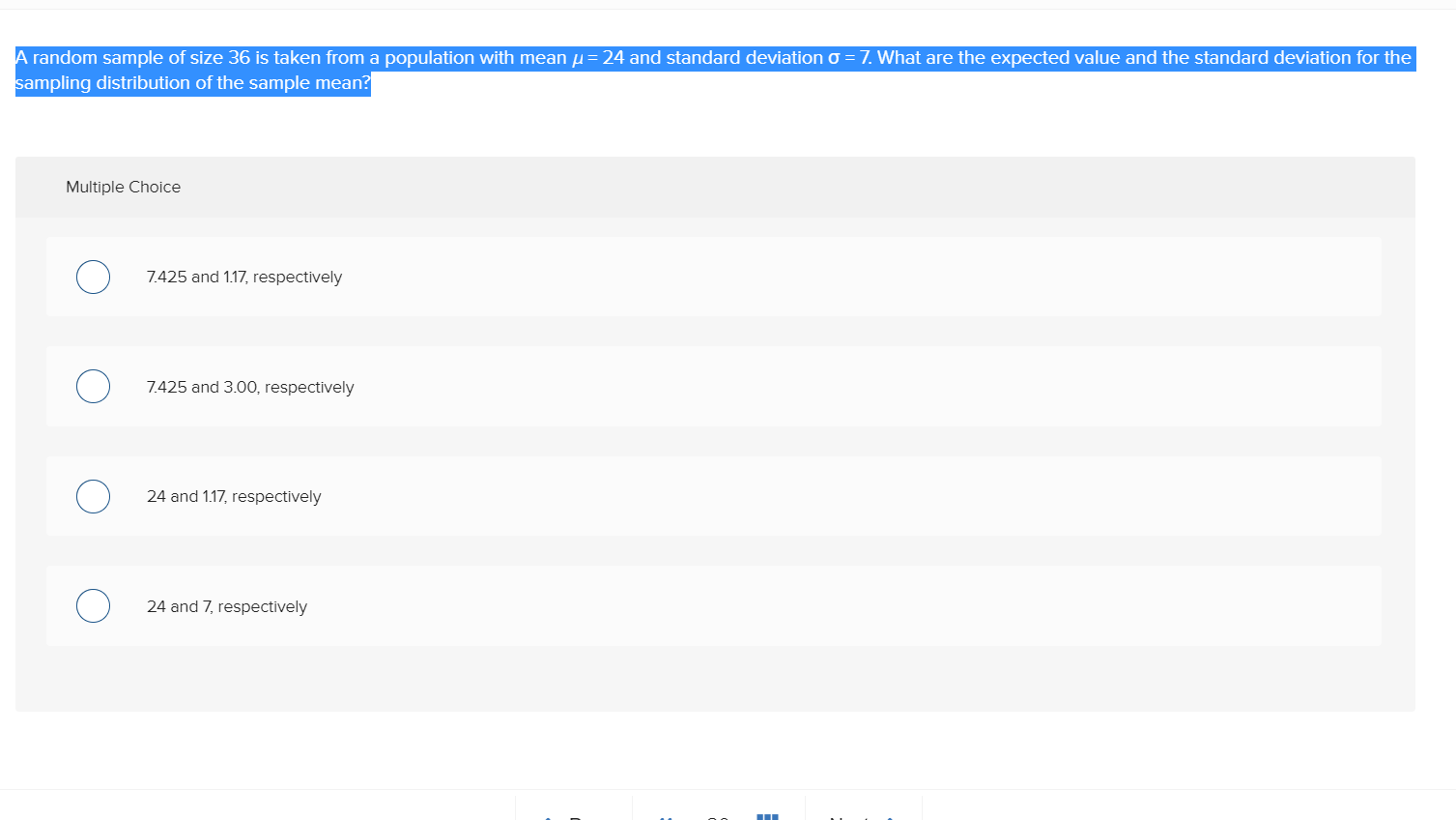Solved A random sample of size 36 is taken from a population | Chegg.com