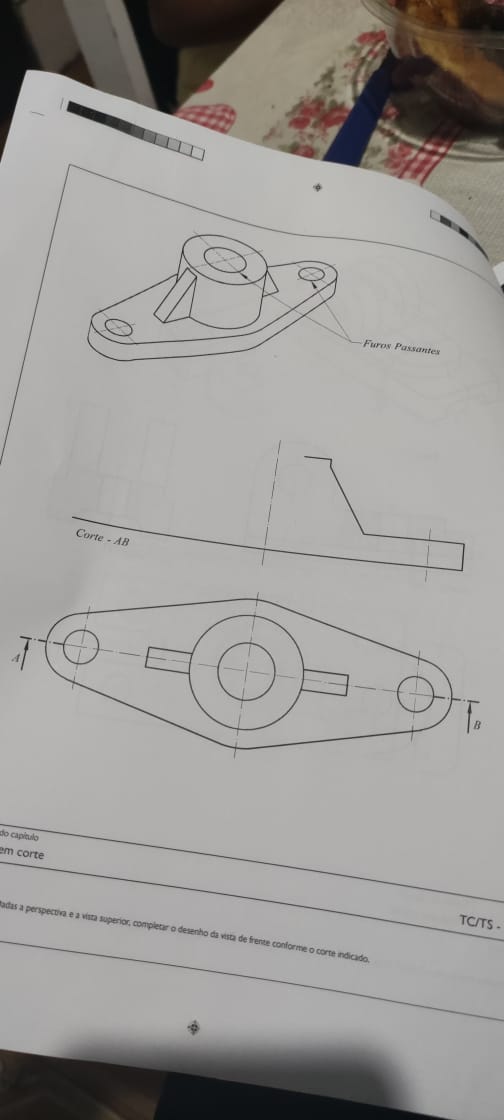 Solved Given the perspective and the top view, complete the | Chegg.com