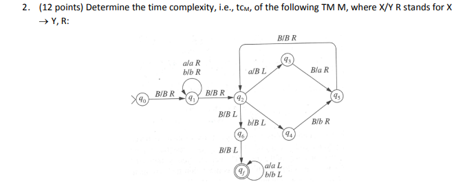 2. (12 points) Determine the time complexity, i.e., | Chegg.com