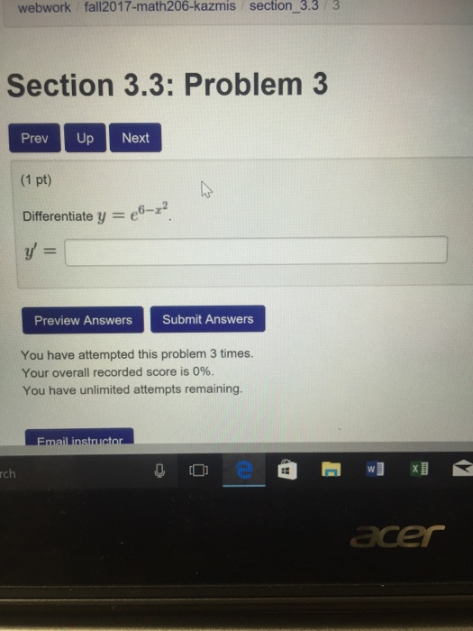 Solved webwork fall2017-math206-kazmis section3.3 / 3 - | Chegg.com