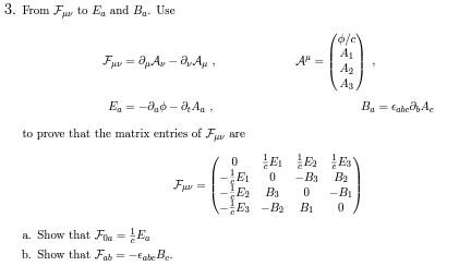 Solved 3. From Fμ to Ea and Ba. Use | Chegg.com