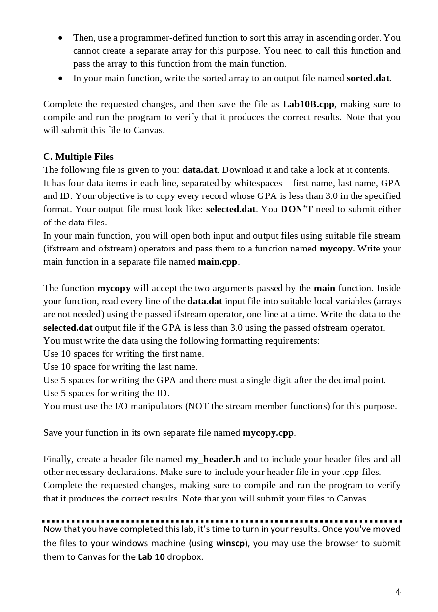 CSCE 1030 Lab 10 . General Guidelines: (for ALL of | Chegg.com