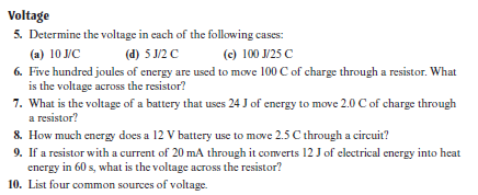Solved Voltage 5. Determine the voltage in each of the | Chegg.com