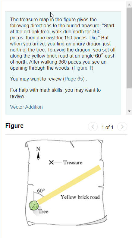 Solved The treasure map in the figure gives the following | Chegg.com