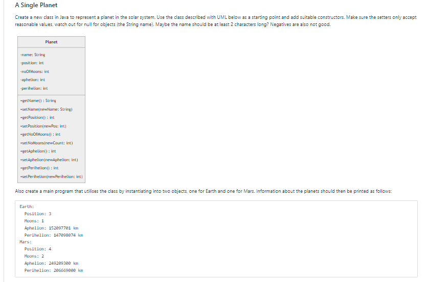 Solved Planets with Moons Now create an additional class | Chegg.com