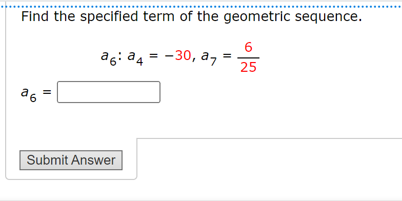 Solved Write An Expression For The Nth Term Of The Geometric