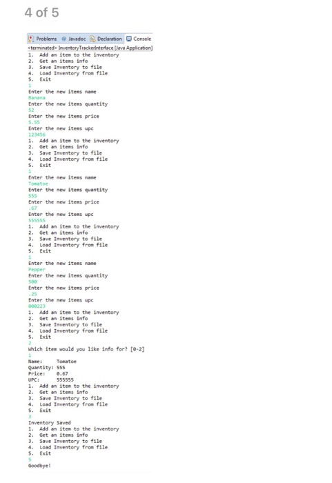 Solved CIS 180 Homework 2 Inventory Tracker (100 pts total) | Chegg.com
