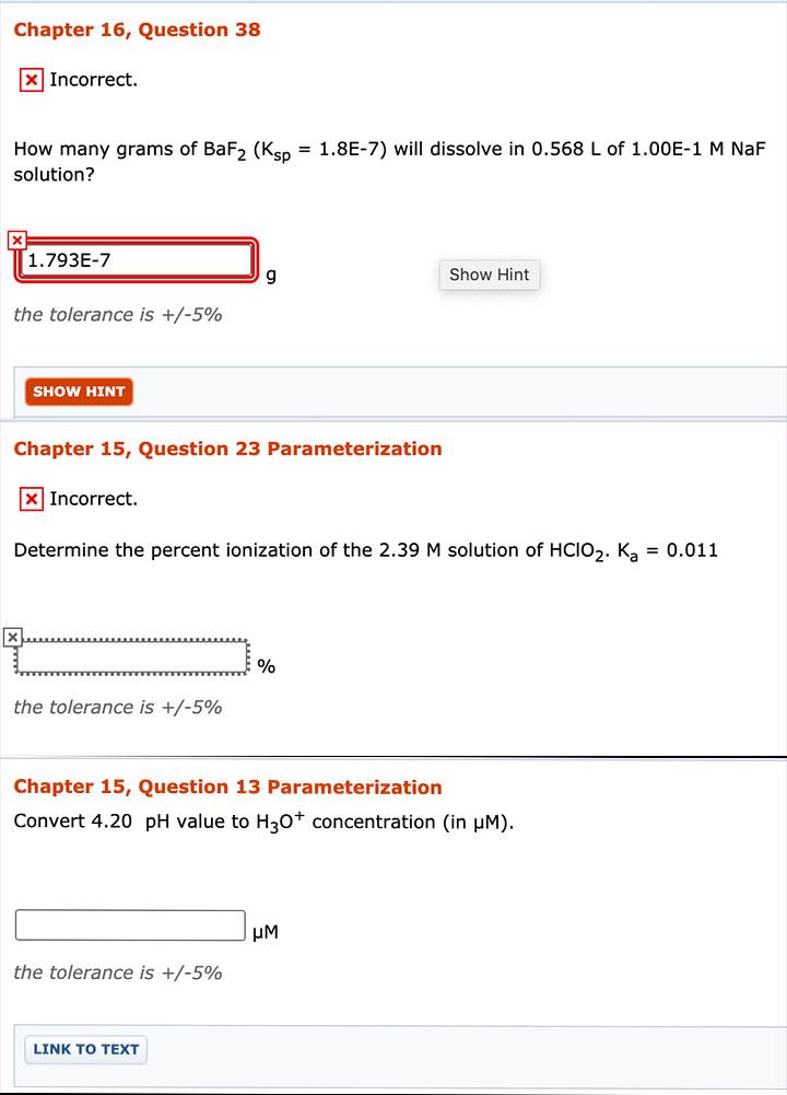 Solved Chapter 16, Question 38 X Incorrect. How many grams | Chegg.com