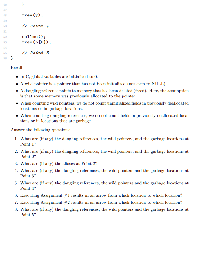 Solved 2. (40pt (5pt each)] Pointer semantics Consider the | Chegg.com