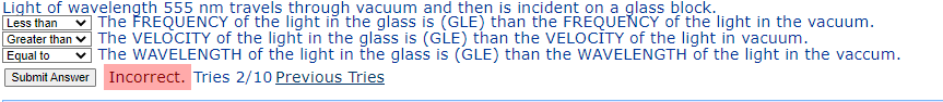Solved iaht of wavelength 555 nm travels through vacuum and | Chegg.com