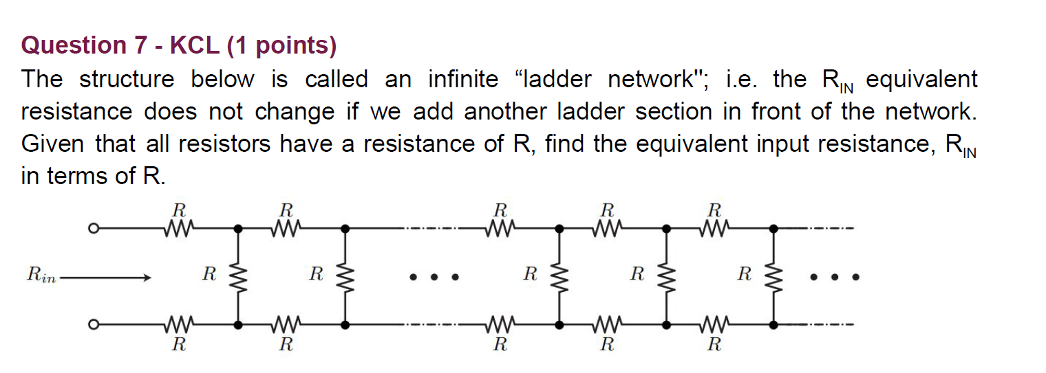 Solved Question 7 - KCL (1 points) The structure below is | Chegg.com