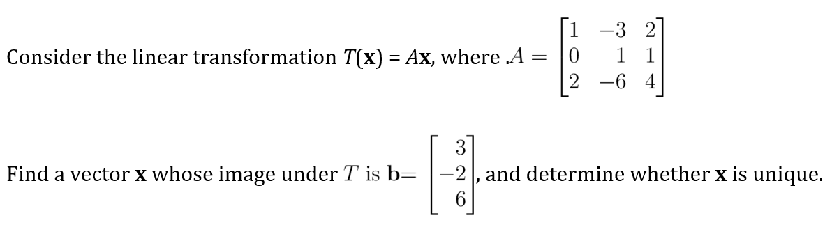 Solved Consider the linear transformation T(x)=Ax, where | Chegg.com