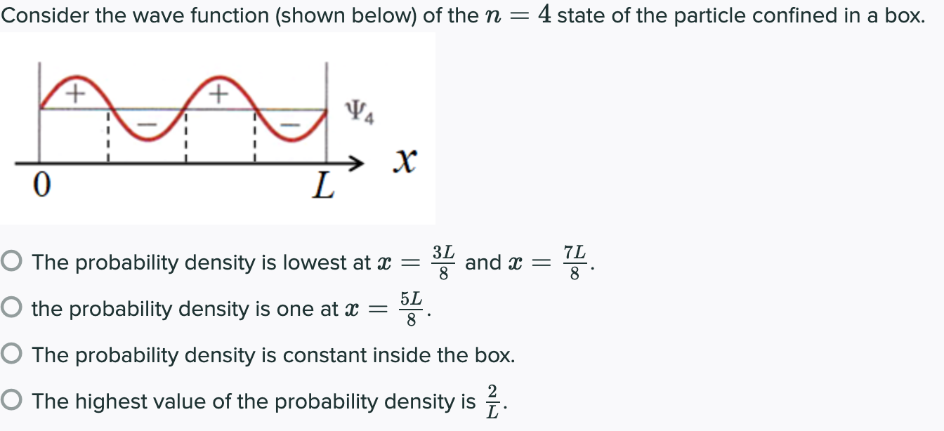 Solved Consider the wave function (shown below) of the n = - | Chegg.com