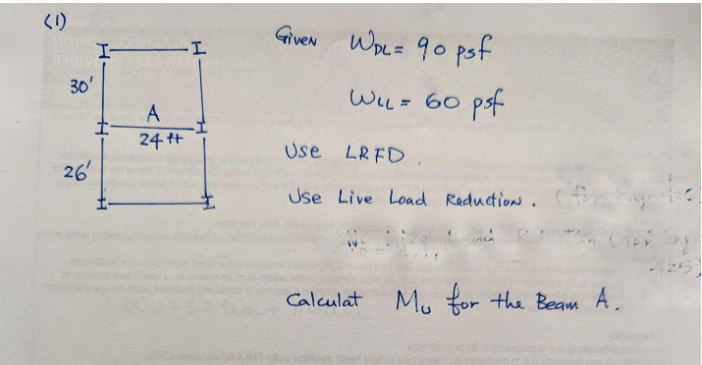 Solved Given WDL=90 ﻿psfωLL=60 psf ﻿Use LRFD.Use Live Load | Chegg.com