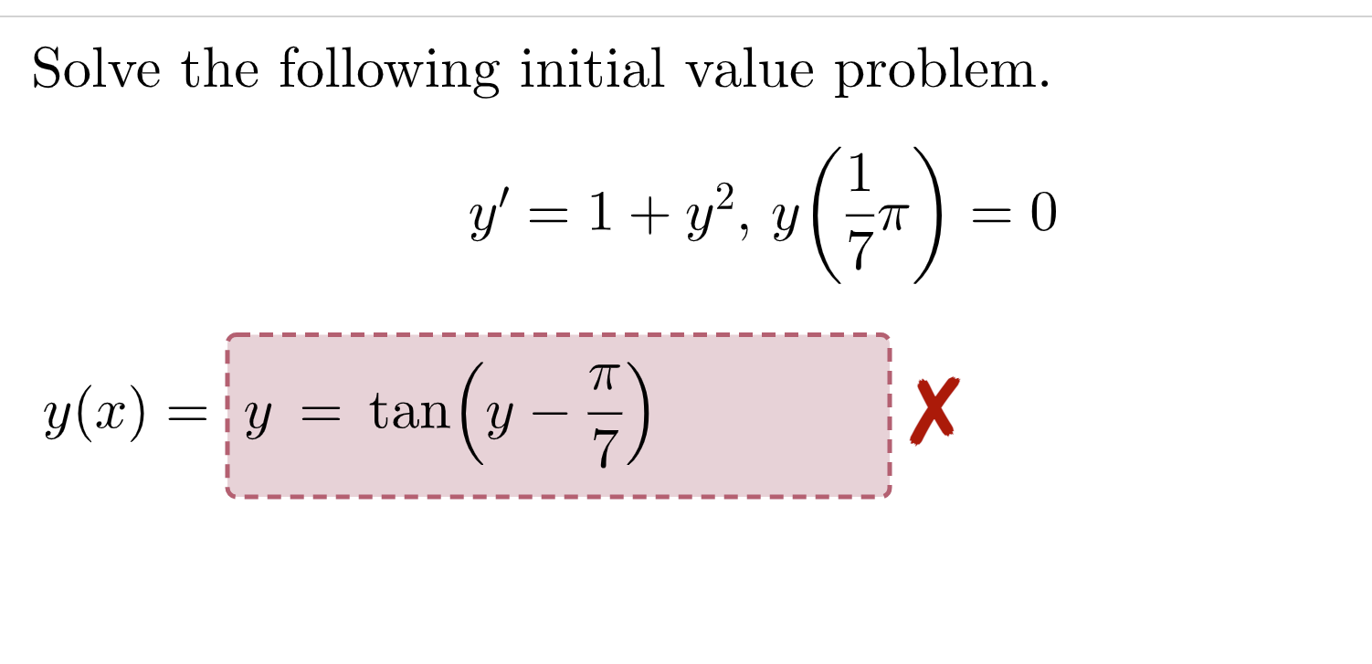 Solved Solve the following initial value problem. | Chegg.com