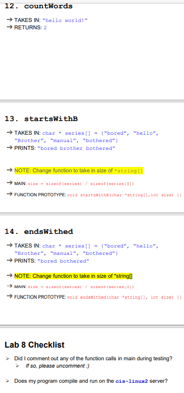 Solved just fill in the function from 1 to 14 without | Chegg.com