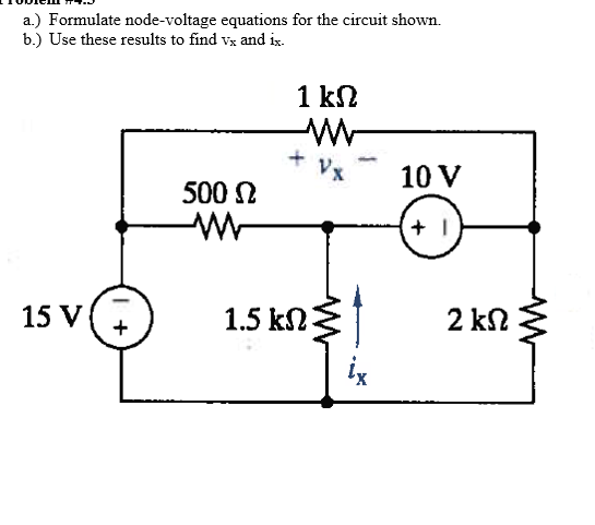 Solved a.) Formulate node-voltage equations for the circuit | Chegg.com