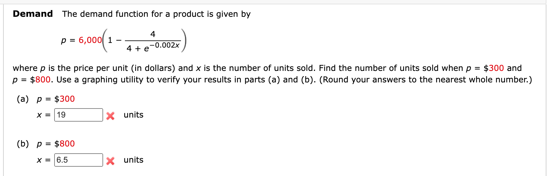 Solved Demand The demand function for a product is given | Chegg.com