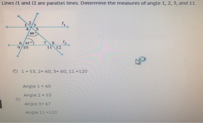 Solved Lines l1 and l2 are parallel lines. Determine the | Chegg.com