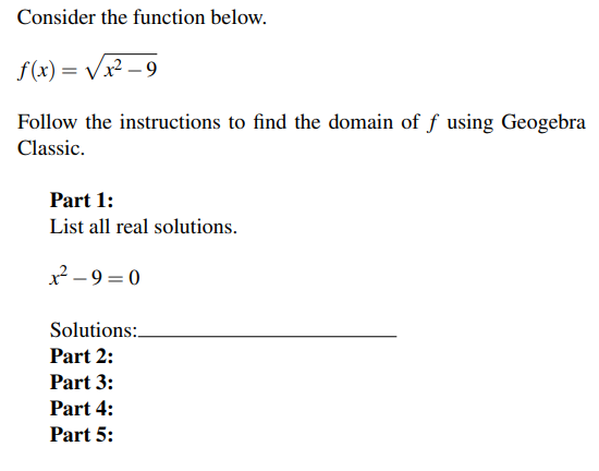 Solved Consider the function | Chegg.com