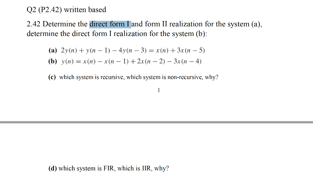 Solved Q2 (P2.42) written based 2.42 Determine the direct | Chegg.com