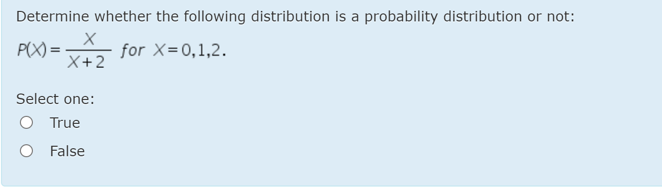Determine whether the following distribution is a | Chegg.com