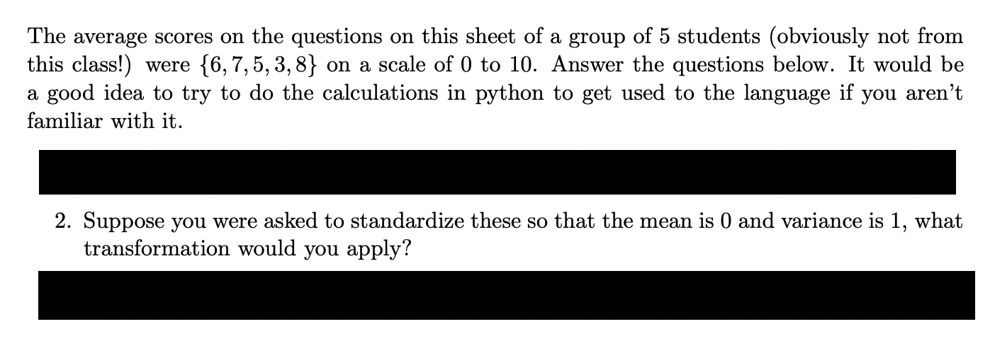 Solved The average scores on the questions on this sheet of | Chegg.com