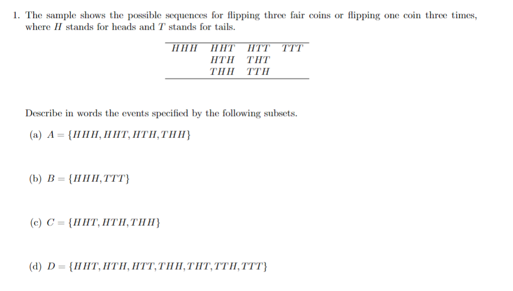Solved 1. The sample shows the possible sequences for | Chegg.com