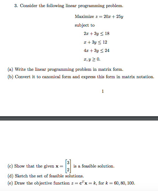 Solved 3. Consider the following linear programming problenm | Chegg.com