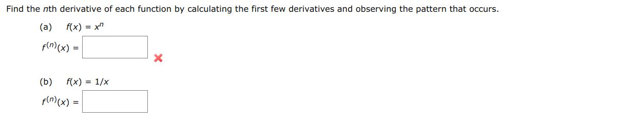 Solved Find the nth derivative of each function by | Chegg.com