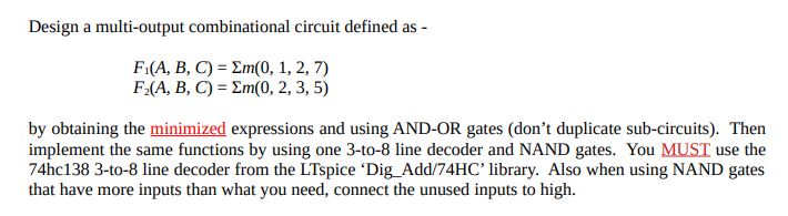 Solved Design a multi-output combinational circuit defined | Chegg.com