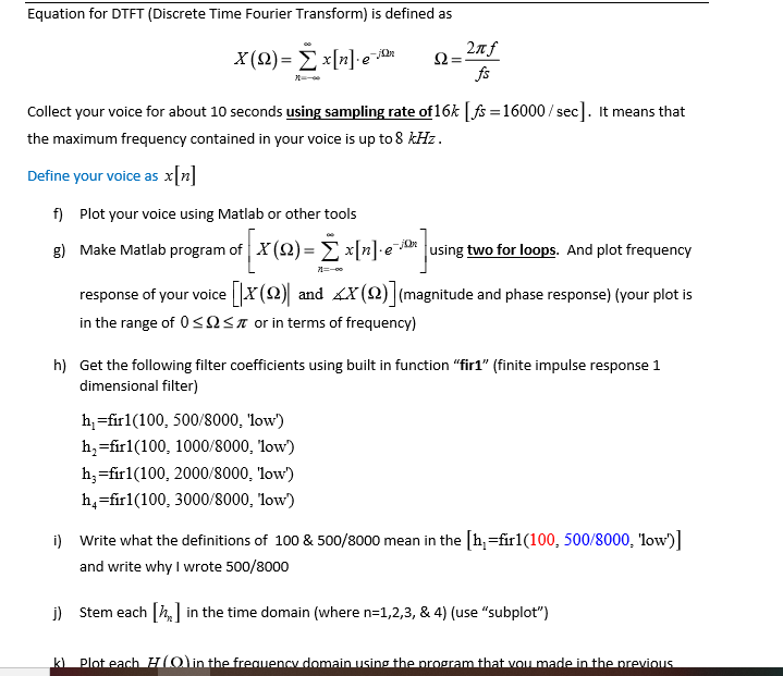 Equation for DTFT (Discrete Time Fourier Transform) | Chegg.com