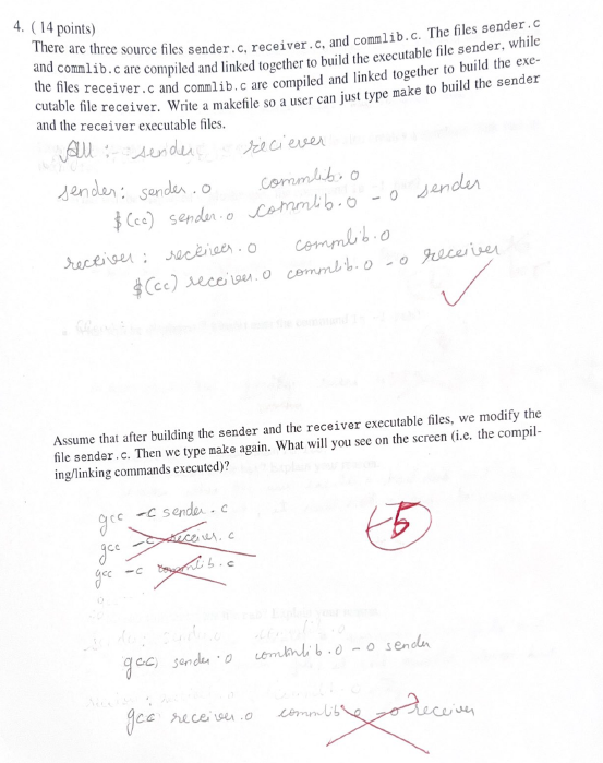 Solved There are three source files sender.c, receiver.c, | Chegg.com