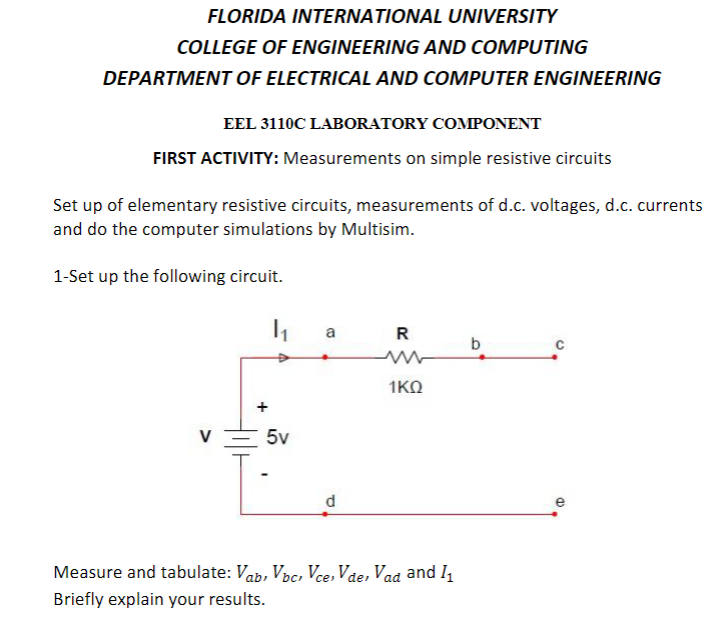 Solved FLORIDA INTERNATIONAL UNIVERSITY COLLEGE OF | Chegg.com