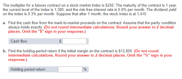 Solved The multiplier for a futures contract on a stock | Chegg.com