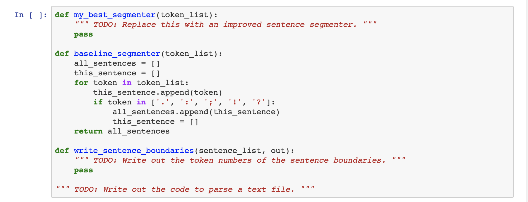 Solved Note: Do not filter out punctuation, since those | Chegg.com