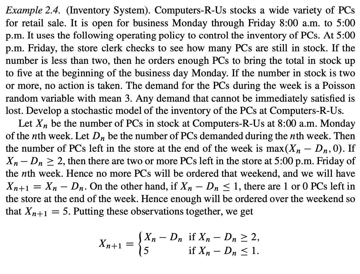 [Solved]: Consider the inventory system of Example 2.4 with